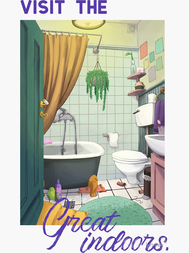 Pegatina «Visitar el gran interior.» de Krumla | Redbubble