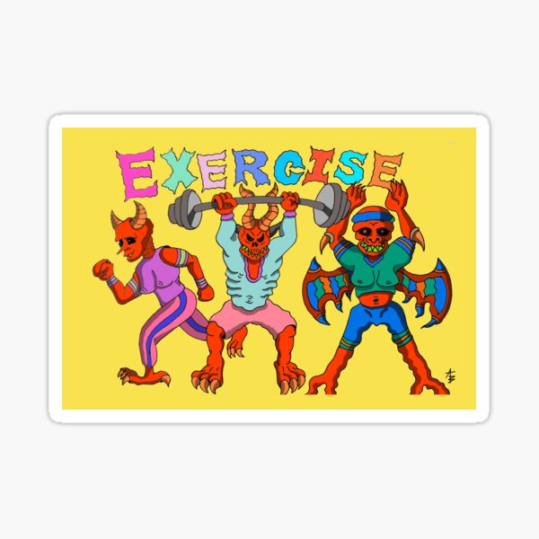 "Exercise Your Demons" Sticker for Sale by asbeck2 | Redbubble