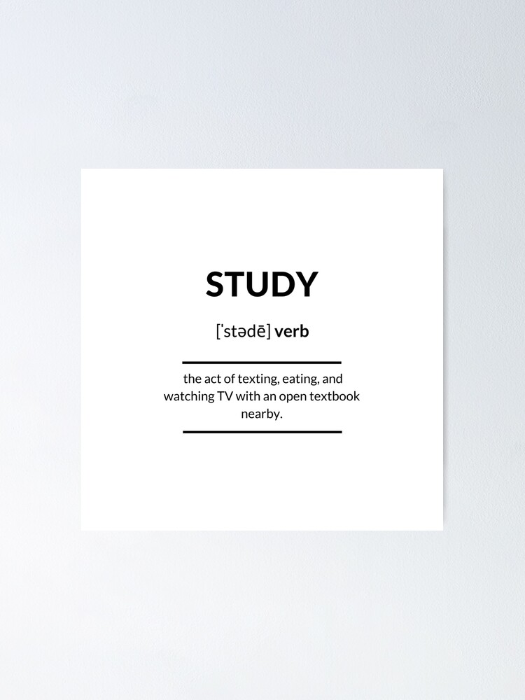 "Study Definition | Dictionary Collection" Poster by Designschmiede ...
