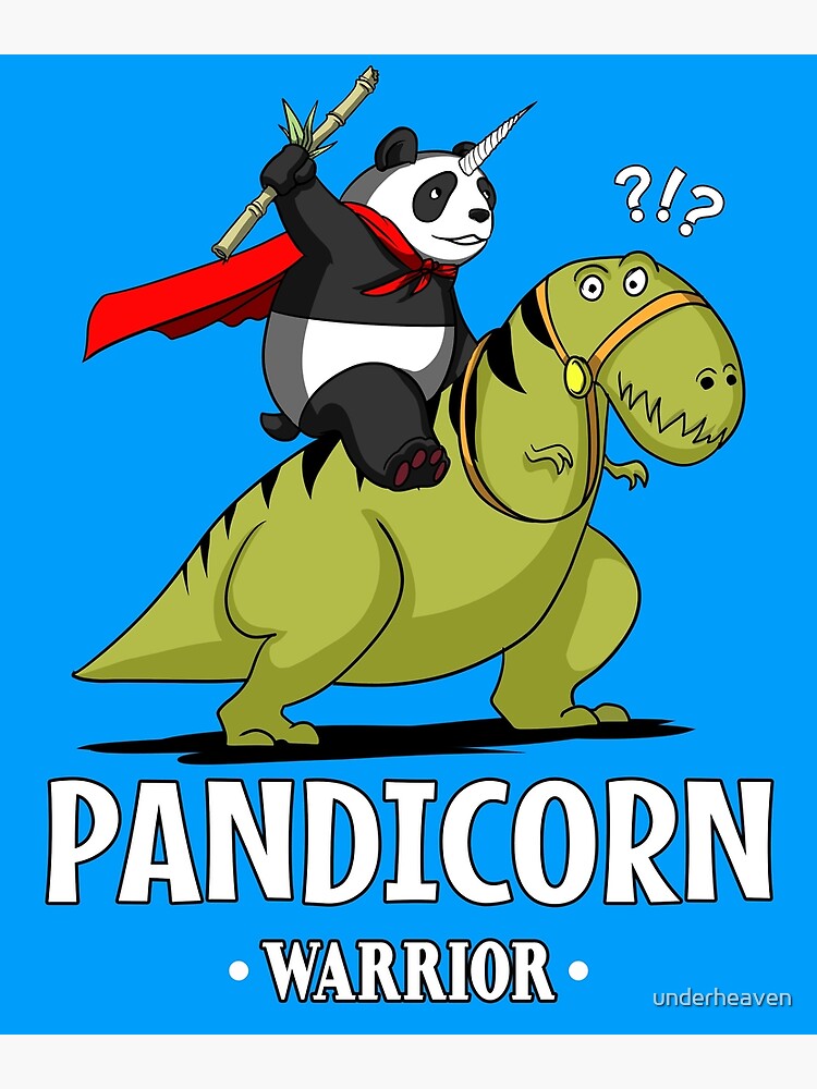"Pandicorn Panda Riding T-Rex Dinosaur" Poster for Sale by underheaven ...