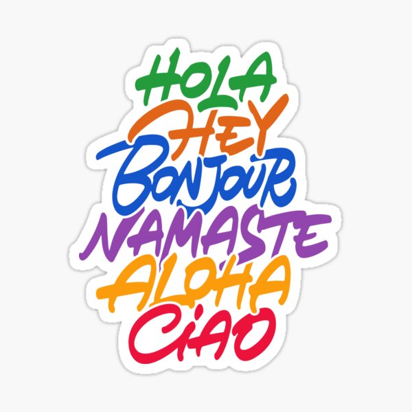 "Greeting on different languages" Sticker for Sale by Zagach | Redbubble