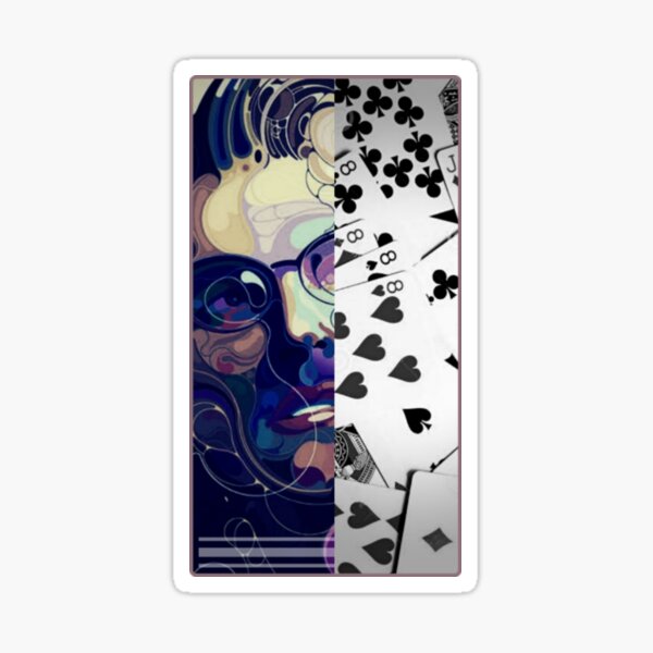 "THE SOLITAIRE FACE" Sticker by ritu2020 | Redbubble