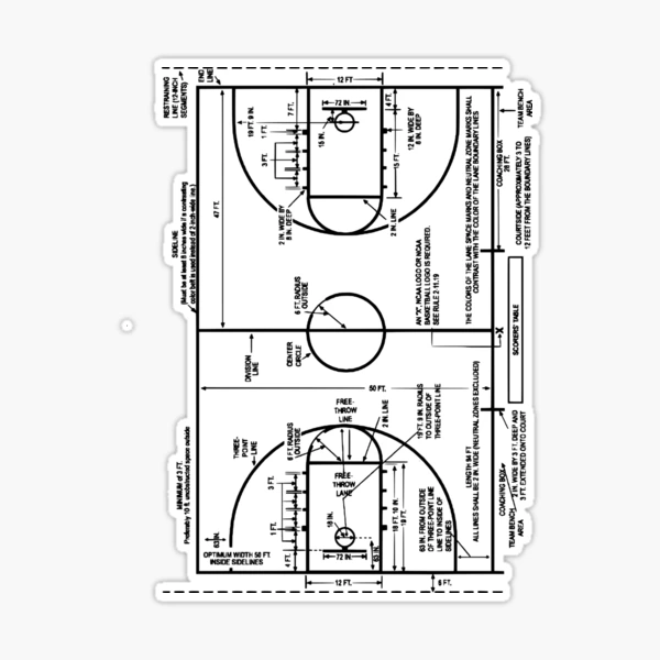 Diagram Of A High School Basketball Court With Dimensions