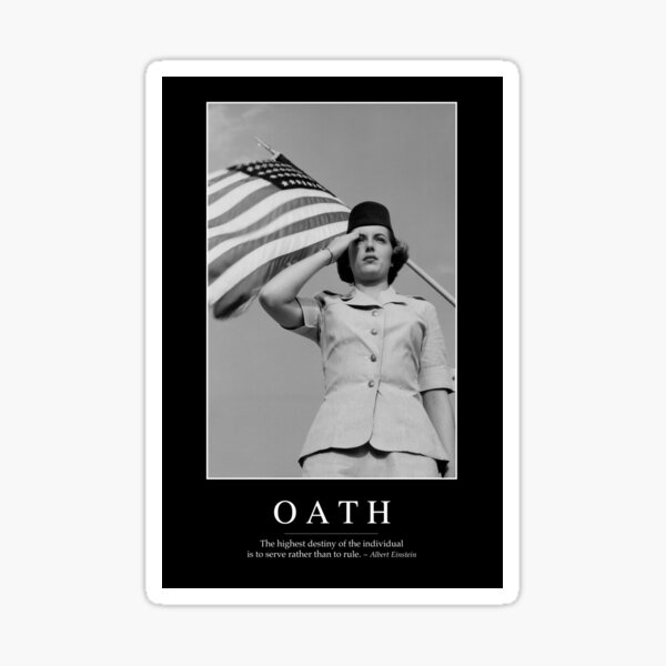 "Oath: Inspirational Quote and Motivational Poster" Sticker for Sale by ...