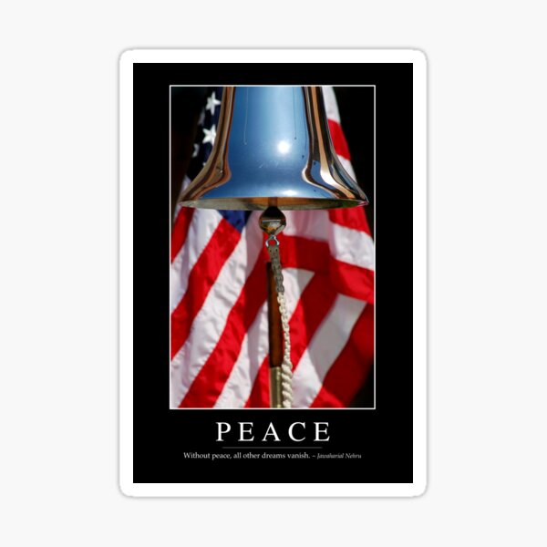 "Peace: Inspirational Quote and Motivational Poster" Sticker by ...