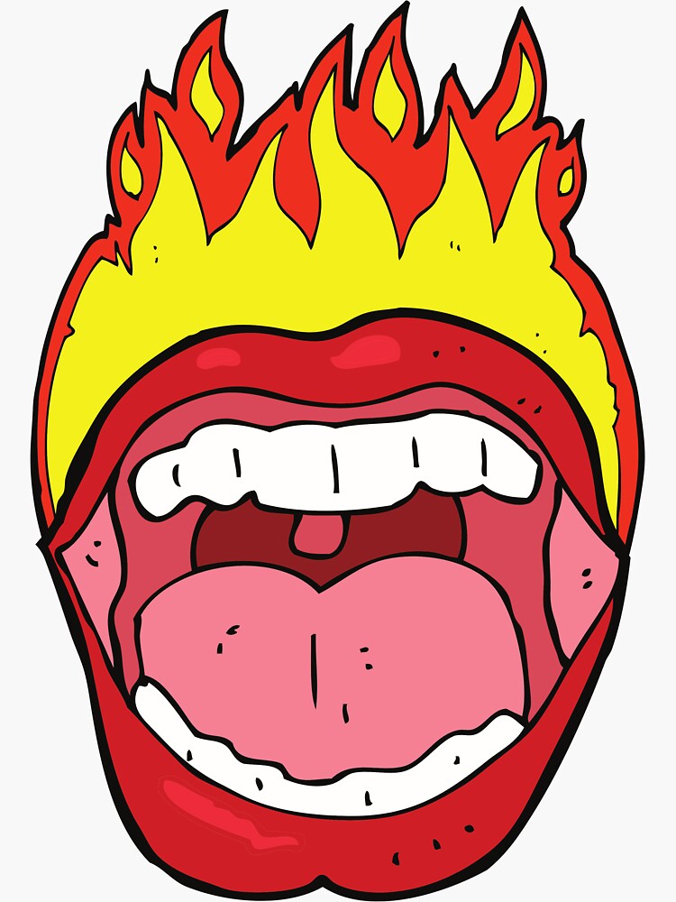 "FIRE LIPS MOUTH FACE MASK" Sticker for Sale by OBT06 | Redbubble