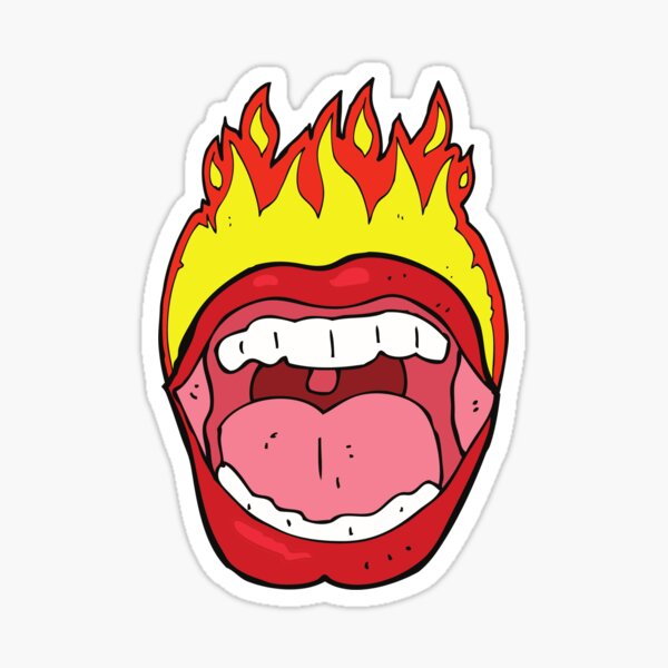 "FIRE LIPS MOUTH FACE MASK" Sticker for Sale by OBT06 | Redbubble
