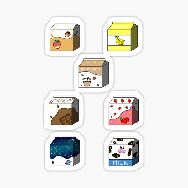 "sticker pack milk cartons" Sticker by mongisart | Redbubble