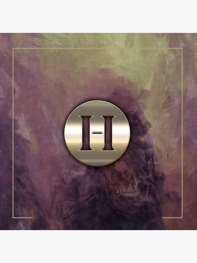 "H Metal Monogram Purple Brush Strokes" Sticker for Sale by ArtsyNames ...