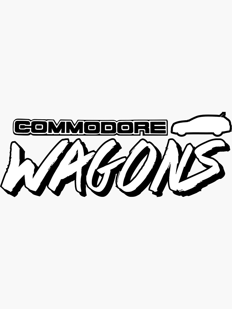 "Commodore Wagons V2 (White)" Sticker for Sale by ArtStinkInk | Redbubble