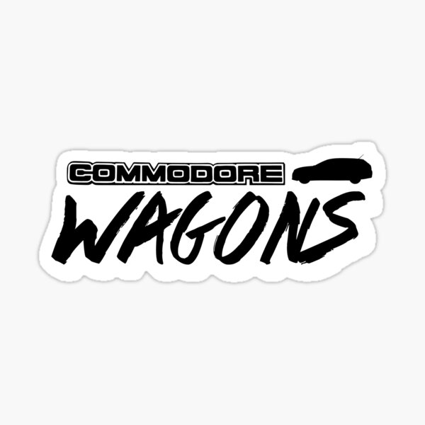 "Commodore Wagons V2 (Black)" Sticker for Sale by ArtStinkInk | Redbubble