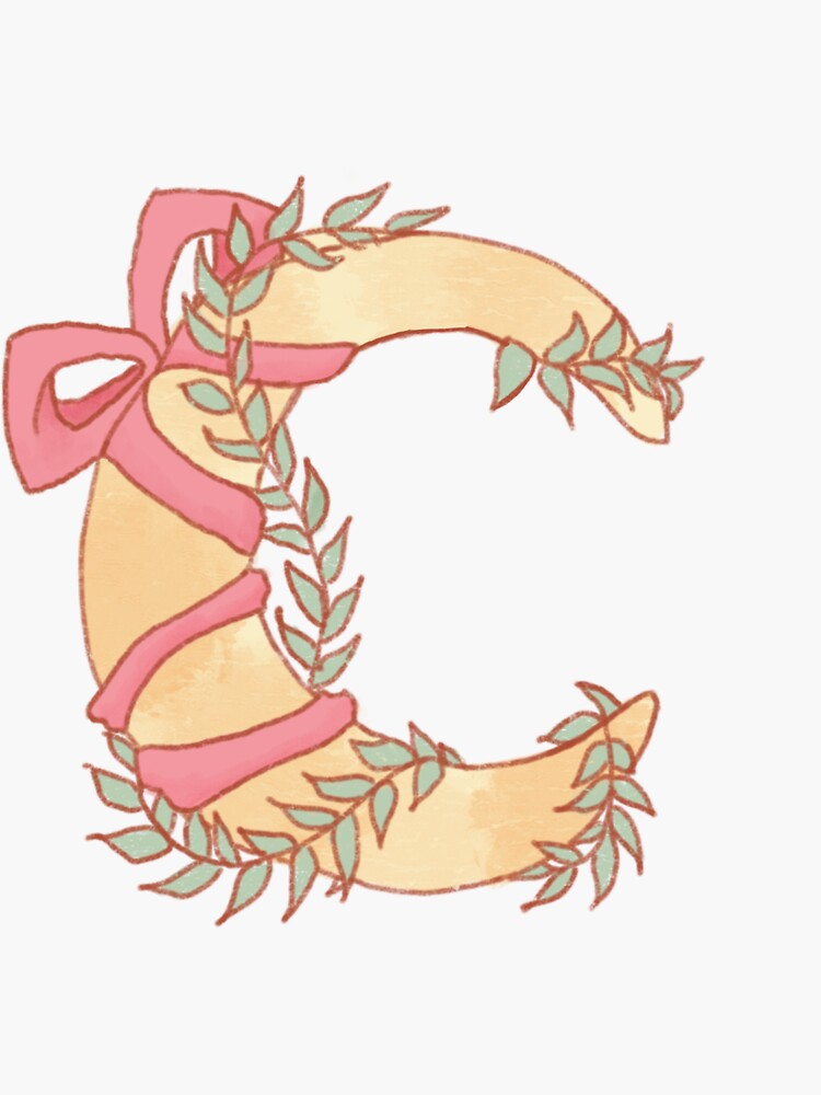 "Floral Crescent Moon wrapped in Ribbon Sticker" Sticker by neonroses ...
