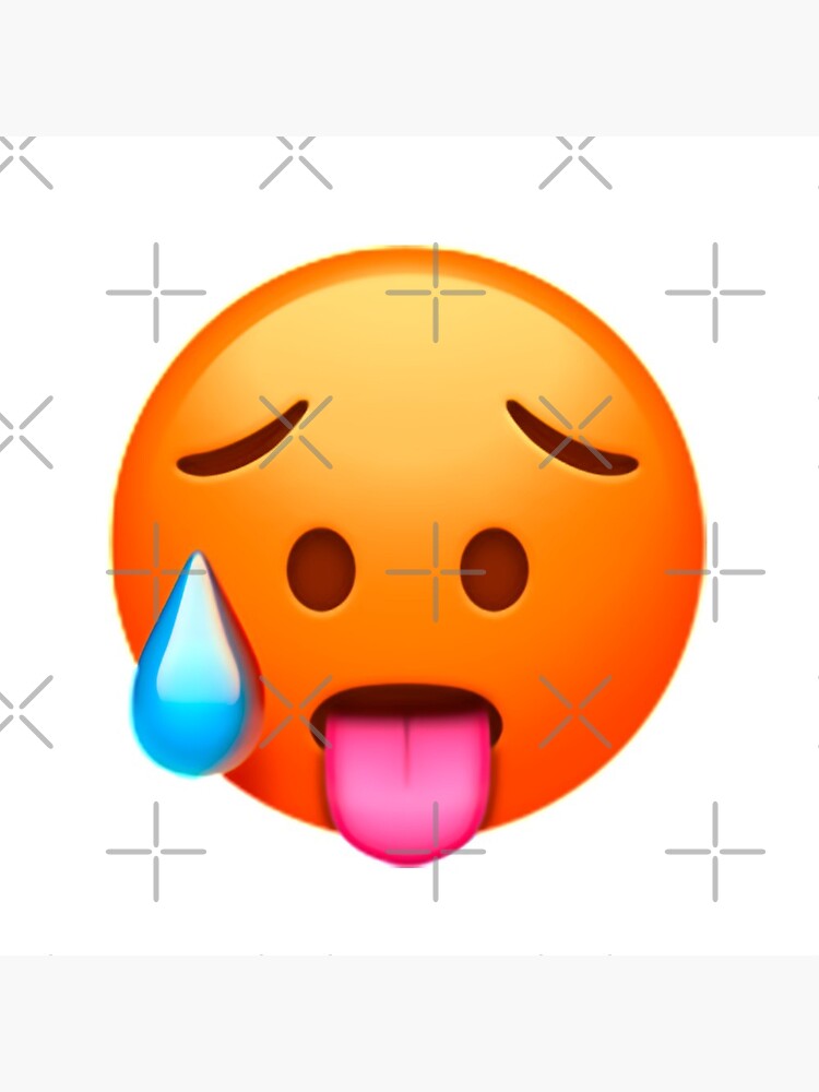 "Hot Face Emoji" Pin for Sale by aMemeStore | Redbubble
