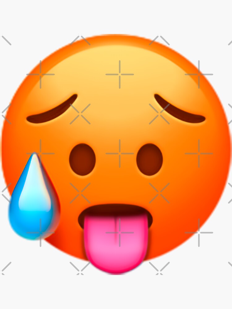 "Hot Face Emoji" Sticker by aMemeStore | Redbubble