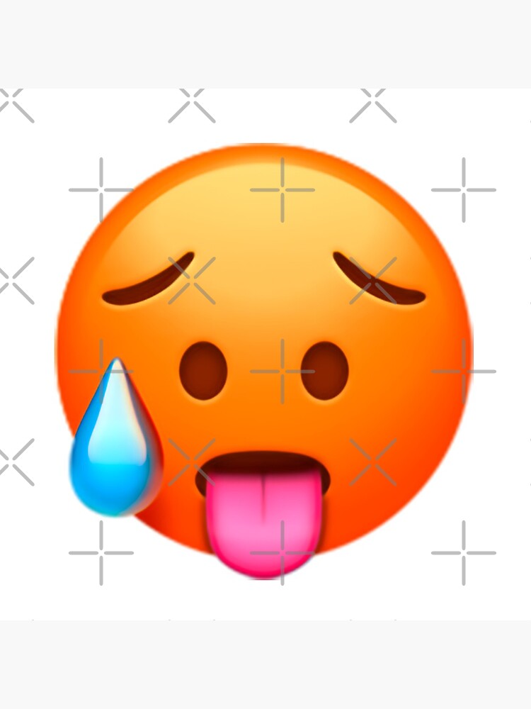 "Hot Face Emoji" Metal Print for Sale by aMemeStore | Redbubble