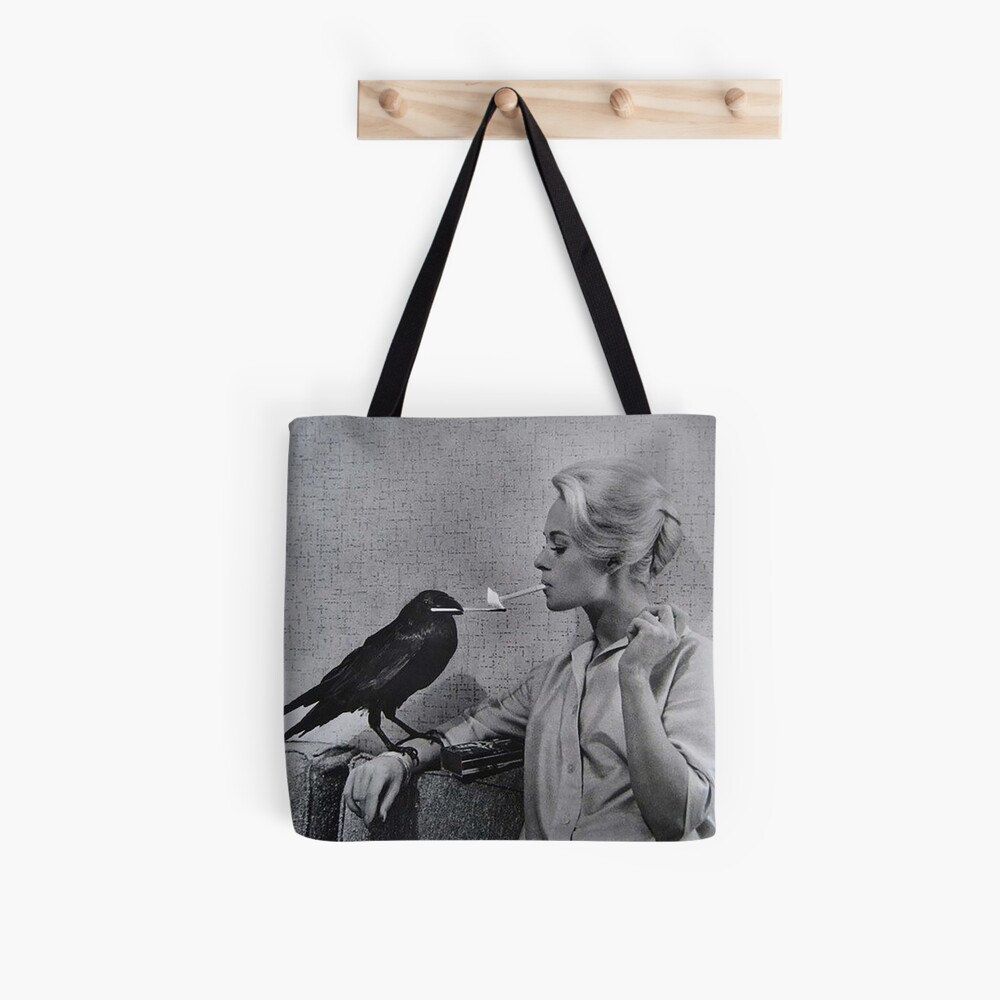 Tippi Hedren Having Her Cigarette Lit By A Crow On The Set Of The Birds Tote Bag For Sale By