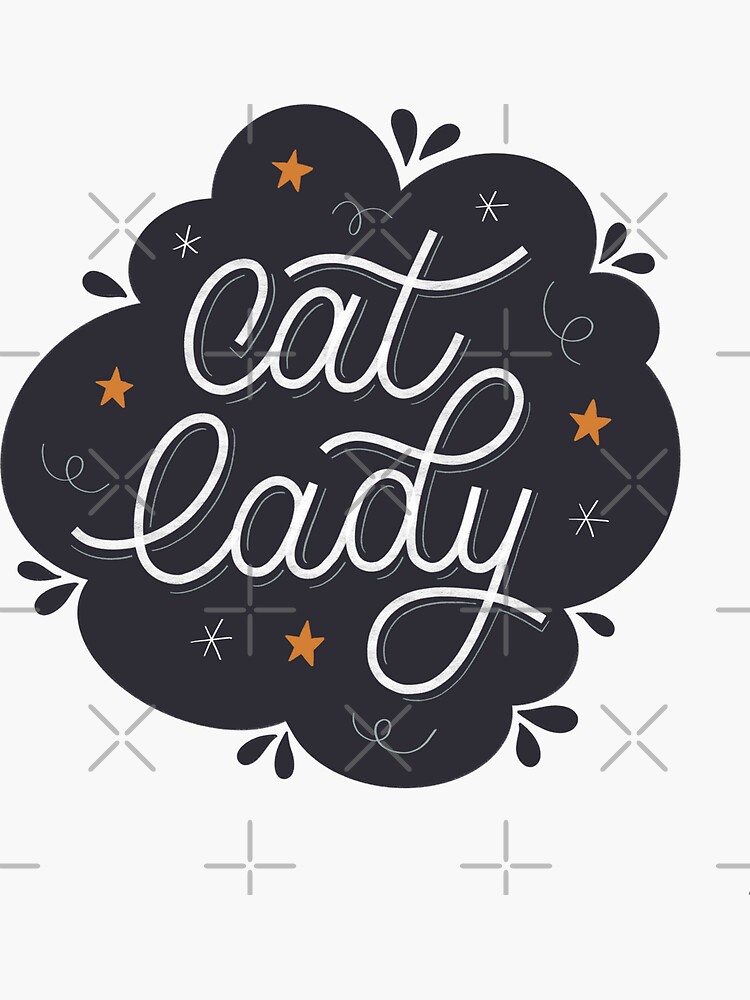 "Cat Lady" Sticker for Sale by kacien | Redbubble