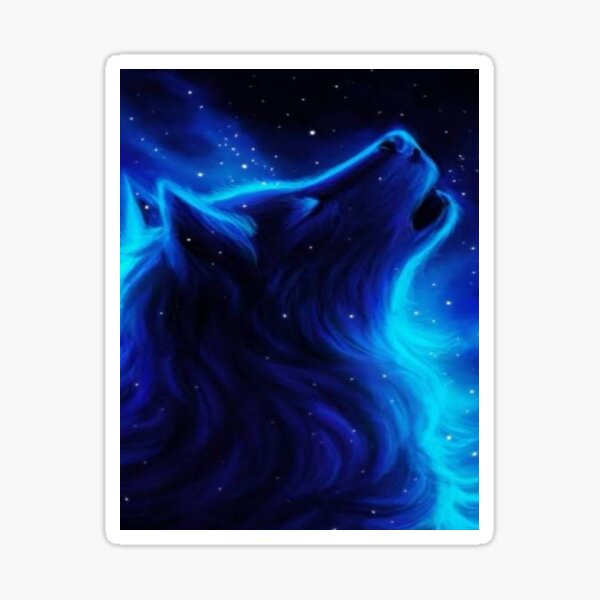"Blue wolf." Sticker for Sale by abuomar30 | Redbubble