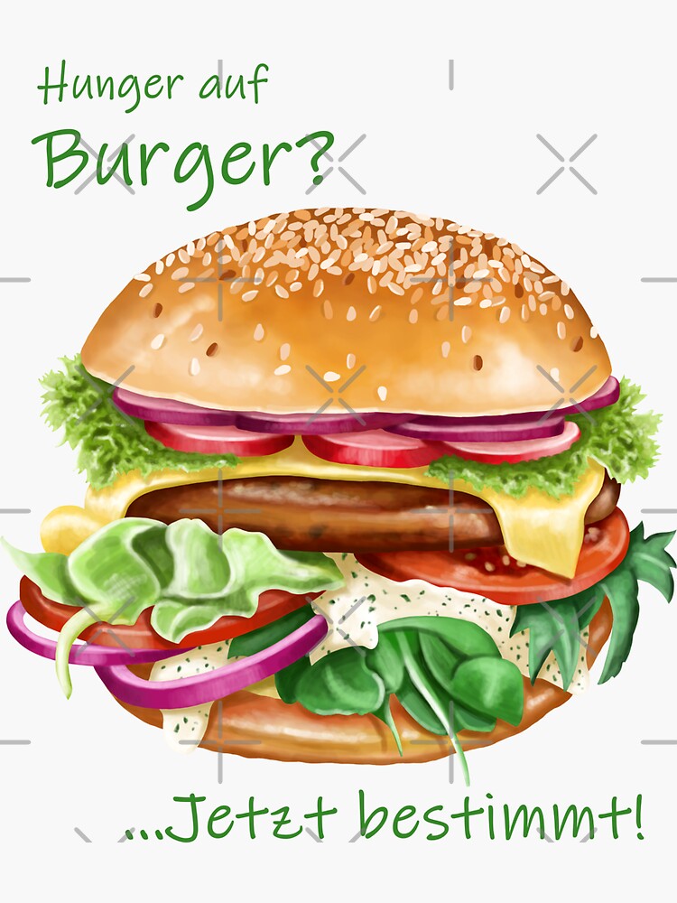 "Hunger for burgers" Sticker for Sale by ARTemyzz | Redbubble