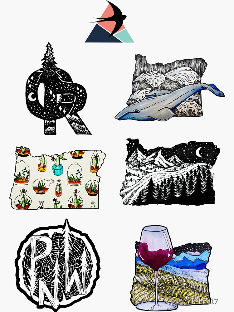 "Oregon Sticker Pack" Sticker for Sale by rikabird17 | Redbubble