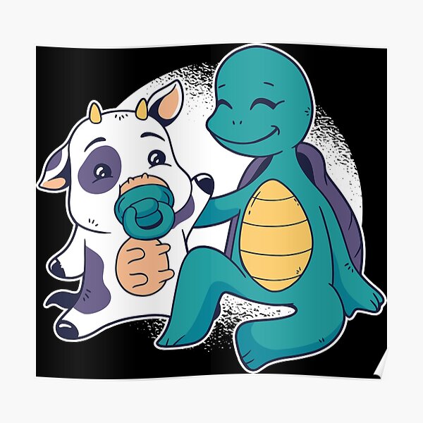 "Cow and turtle." Poster for Sale by emphatic | Redbubble