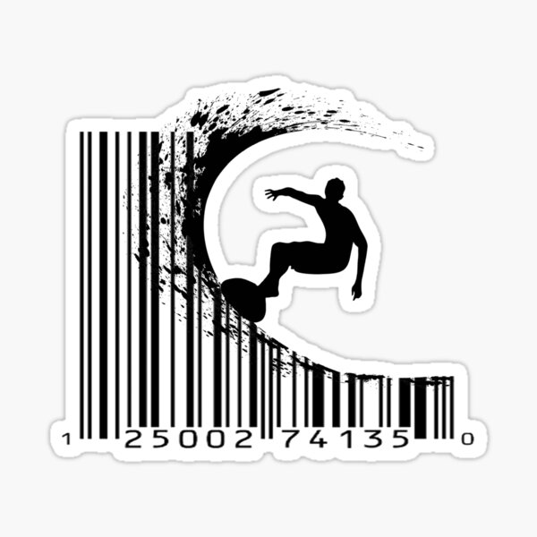 "Youth surfing on barcode" Sticker for Sale by Ksa-designer | Redbubble