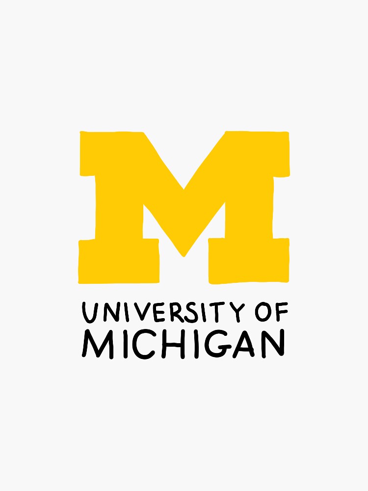 "uofm logo" Sticker for Sale by adela p | Redbubble