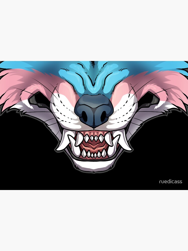 "Transgender Wolf Snarl" Sticker by ruedicass | Redbubble