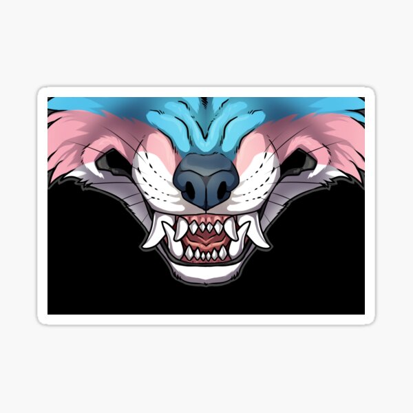 "Transgender Wolf Snarl" Sticker by ruedicass | Redbubble
