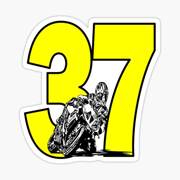"Number 37 and a moto - thirty seven" Sticker for Sale by AllShirts21 ...