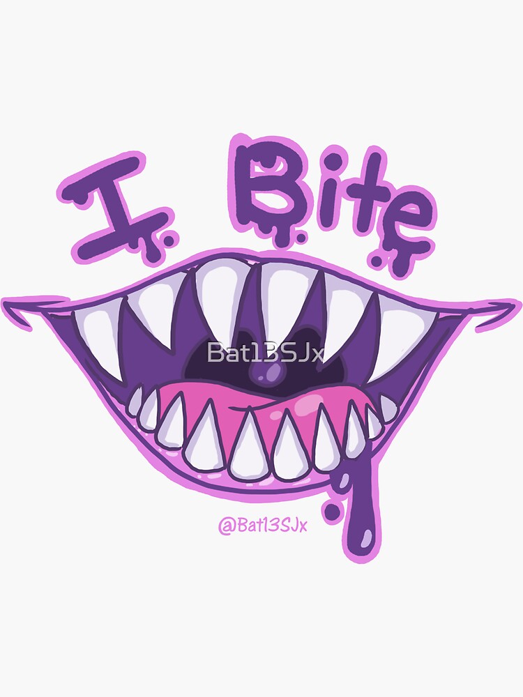 "I Bite " Sticker for Sale by Bat13SJx | Redbubble