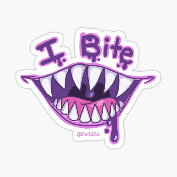 "I Bite " Sticker for Sale by Bat13SJx | Redbubble
