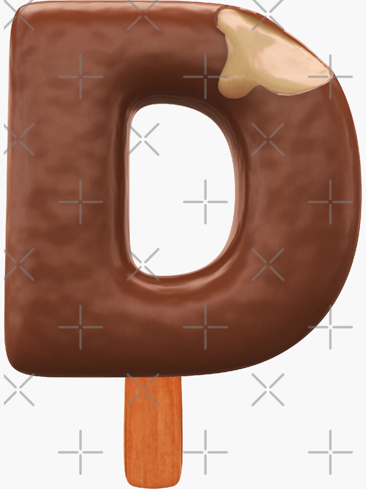 "D Ice Cream D Letter 3d Alphabet Chocolate" Sticker for Sale by ...