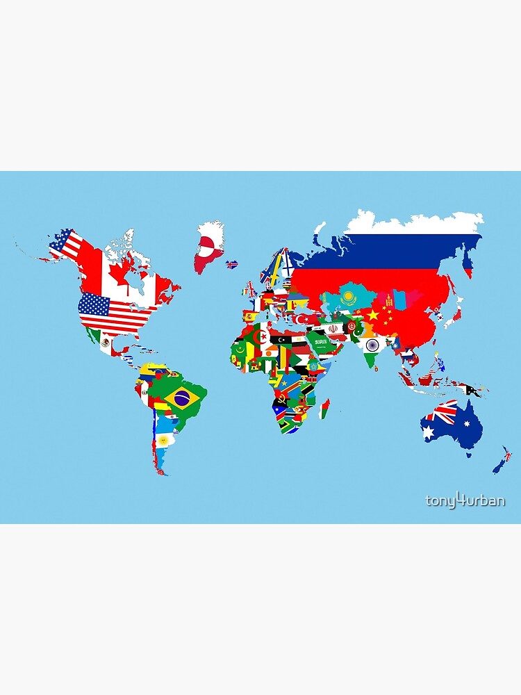 "world flags map" Art Board Print for Sale by tony4urban | Redbubble