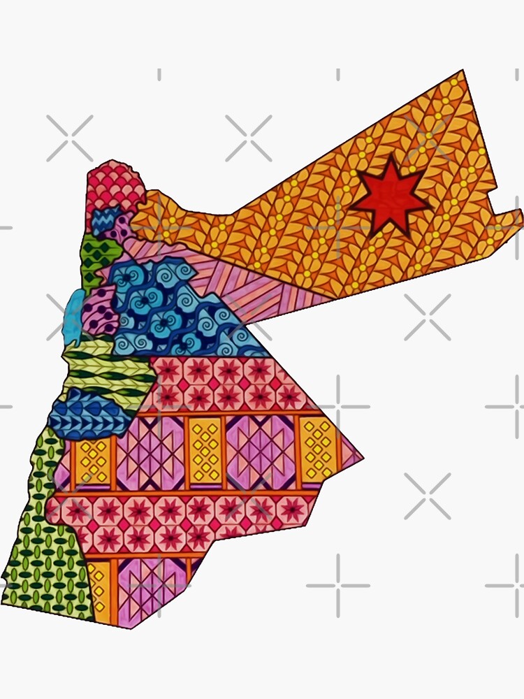 "Map of Jordan" Sticker for Sale by Bododobird | Redbubble