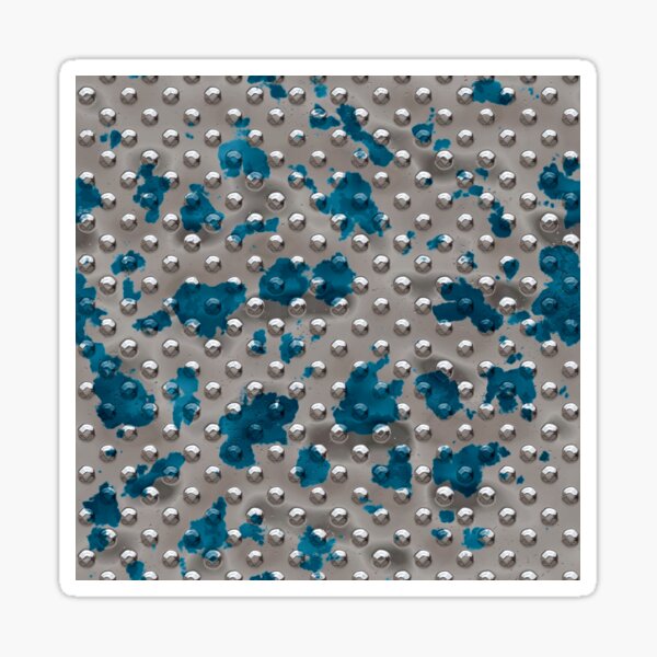 "Metal Rivet Plate - Silver w/Blue Splash [Roufxis-Rb]" Sticker for ...