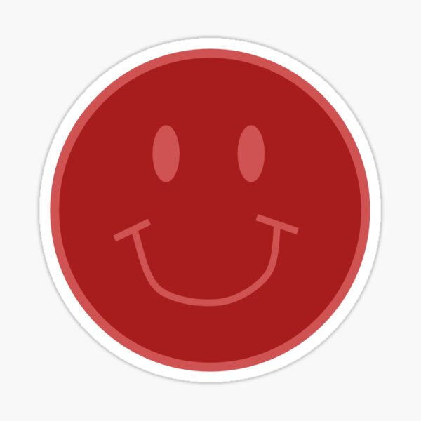 "Smiley Face Sticker - Crimson + Red" Sticker for Sale by pnkdesign ...
