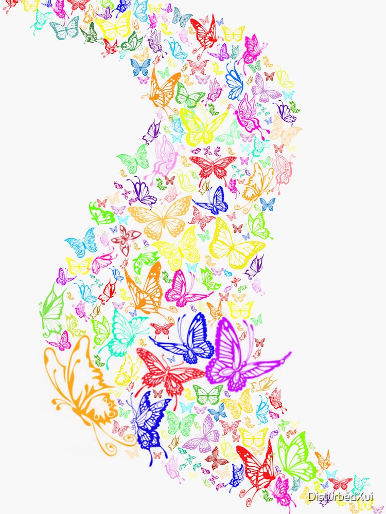 "Butterfly spill" Sticker by DisturbedXui | Redbubble