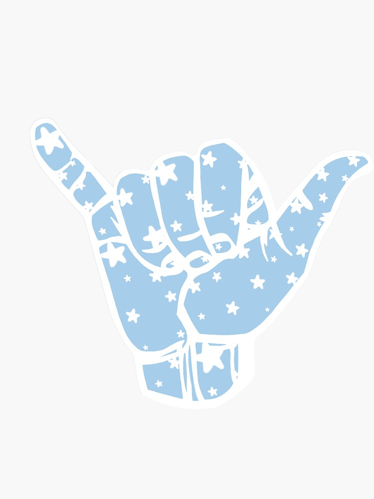 "Blue Star Shaka Hand" Sticker by sloanegriffiths | Redbubble