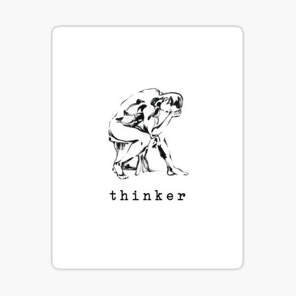"The Thinker (white)" Sticker for Sale by mandeegirl17 | Redbubble