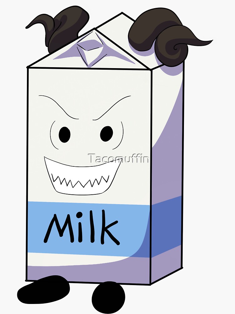 "Evil Allergens - Milk" Sticker for Sale by Tacomuffin | Redbubble