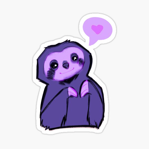 "purple sloth" Sticker by tiredzoe | Redbubble