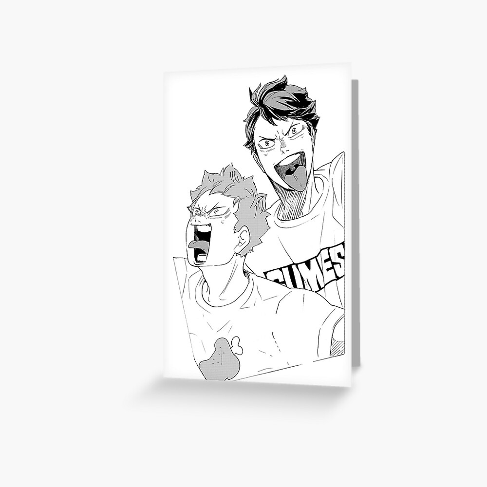 "Hinata and Oikawa Timeskip Haikyuu Manga Cap" Greeting Card for Sale ...
