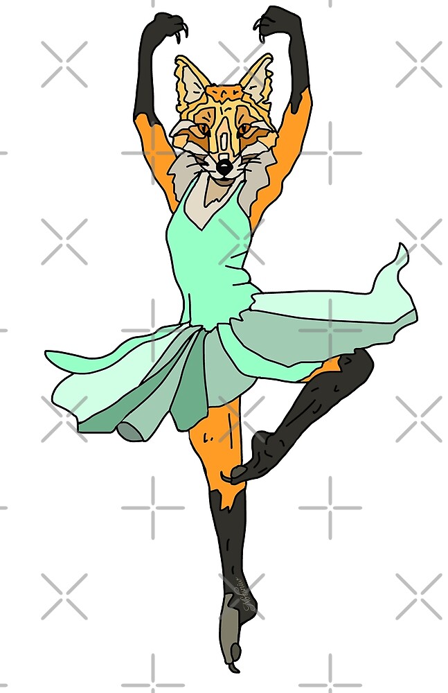 "Fox Ballerina Tutu" by Notsniw Art | Redbubble