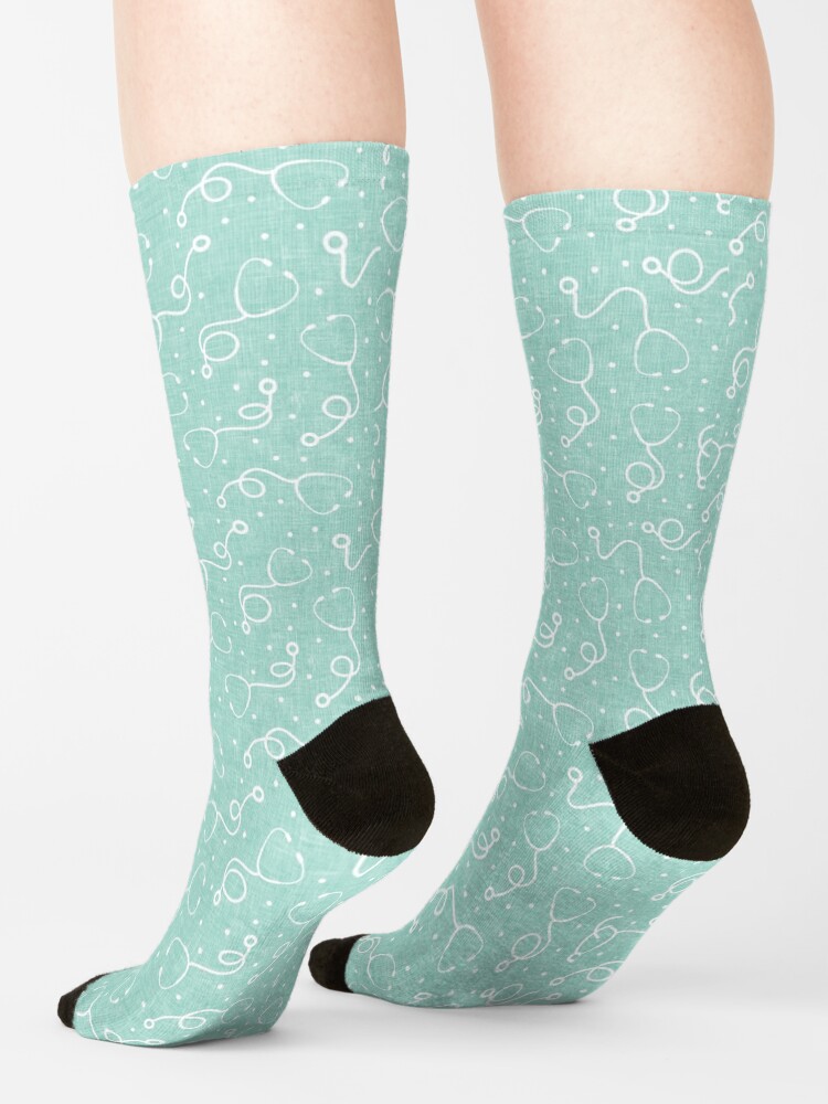 "Stethoscope - nursing medical gear - mint" Socks for Sale by ...