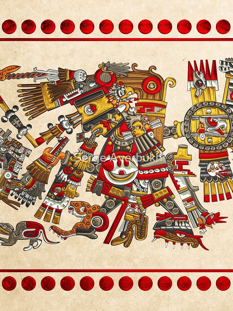 "Codex Borgia - Aztec Gods - Tezcatlipoca - Smoking Mirror on Vellum ...