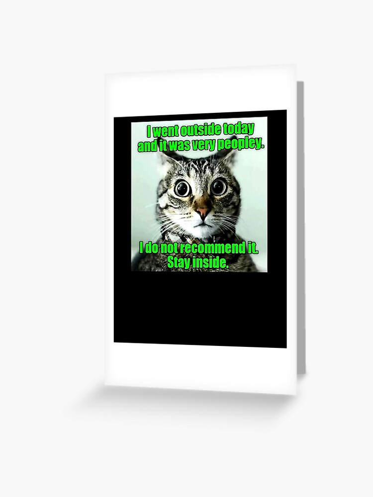 "Funny Cat Meme Very Peopley outside stay inside cat lover introvert ...