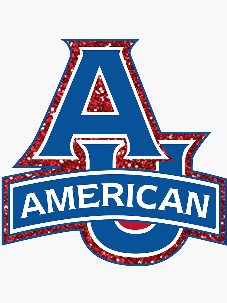 "american university glitter logo" Sticker for Sale by emilyyucht ...