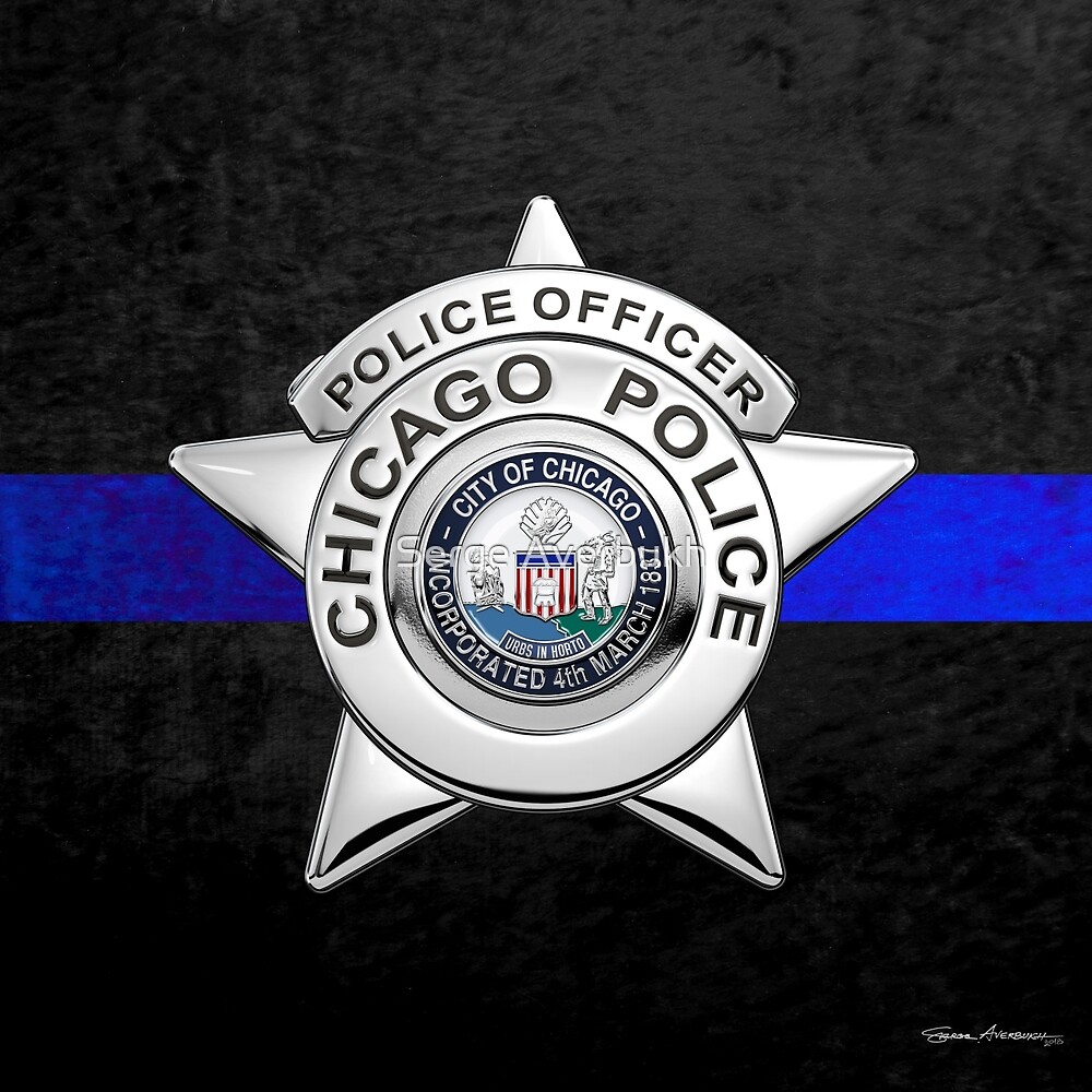 "Chicago Police Department Badge - CPD Police Officer Star over The ...