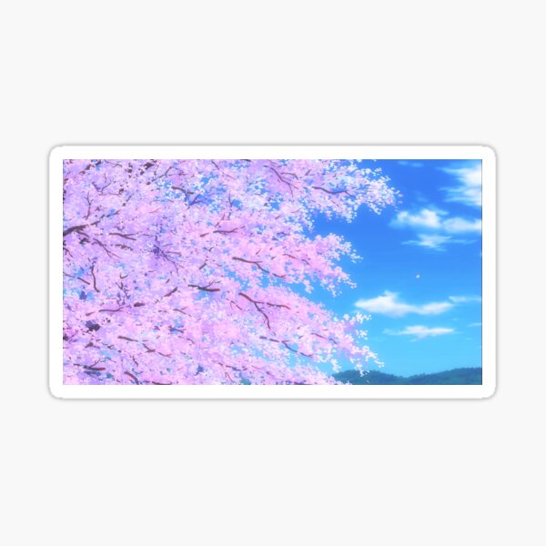 "anime cherry blossom tree" Sticker for Sale by helloisabelle | Redbubble